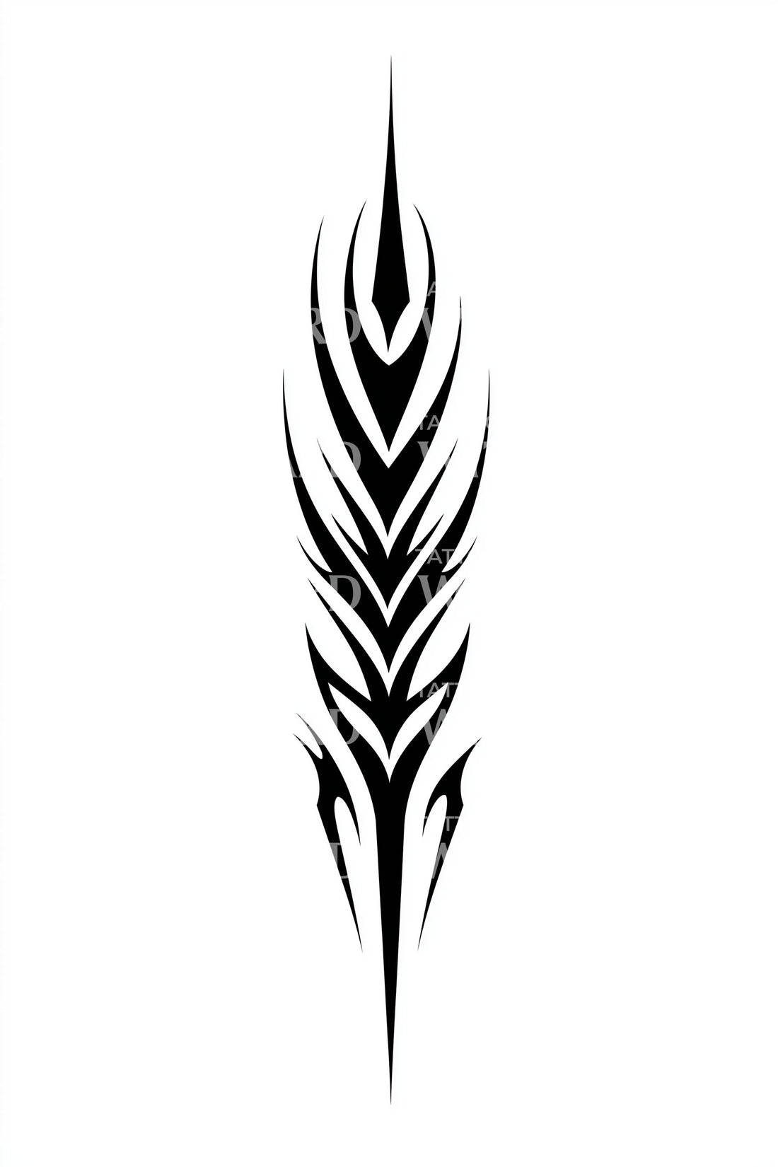 Tall Tribal Flame Tattoo Design – Tattoos Wizard Designs