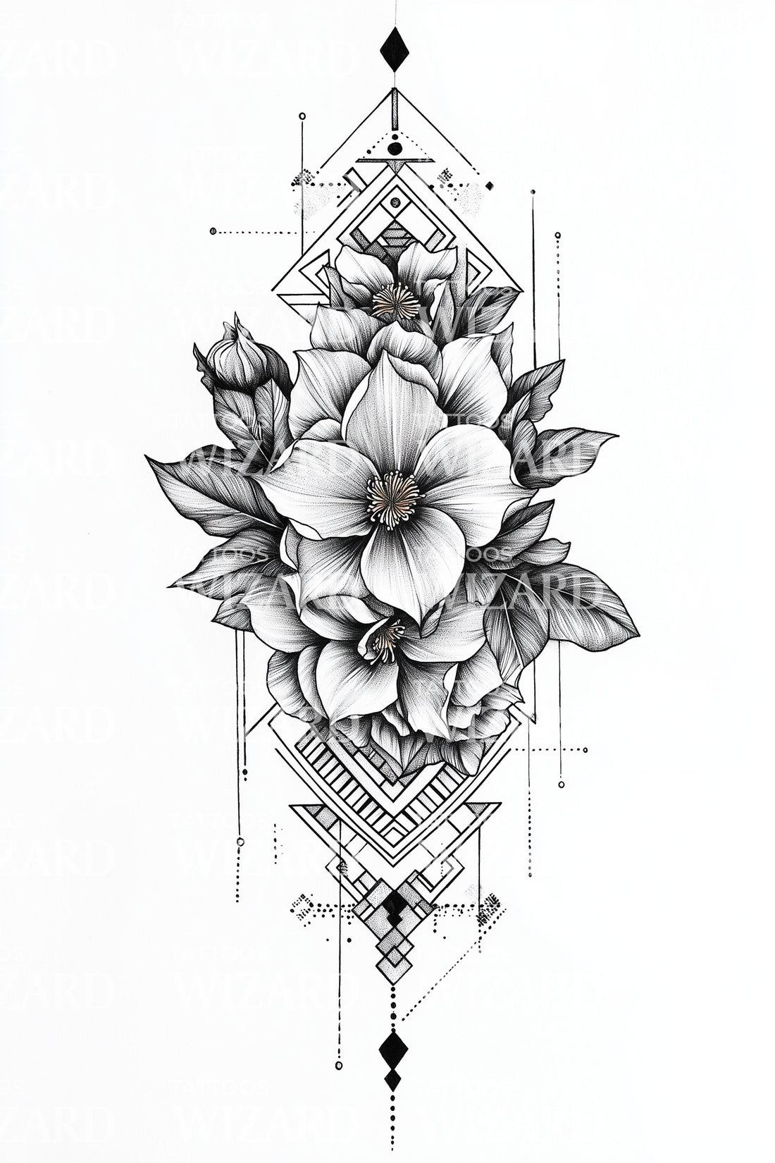 Technical Plumeria Prism Tattoo Design – Tattoos Wizard Designs