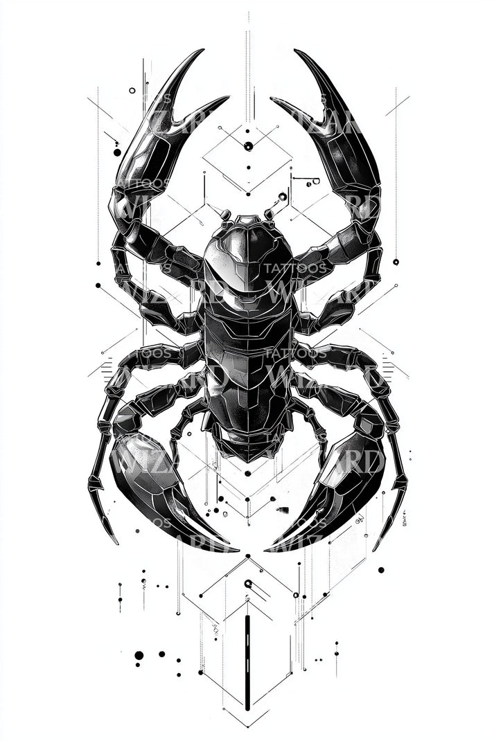 Thorned Scorpion Geometry Tattoo Design – Tattoos Wizard Designs