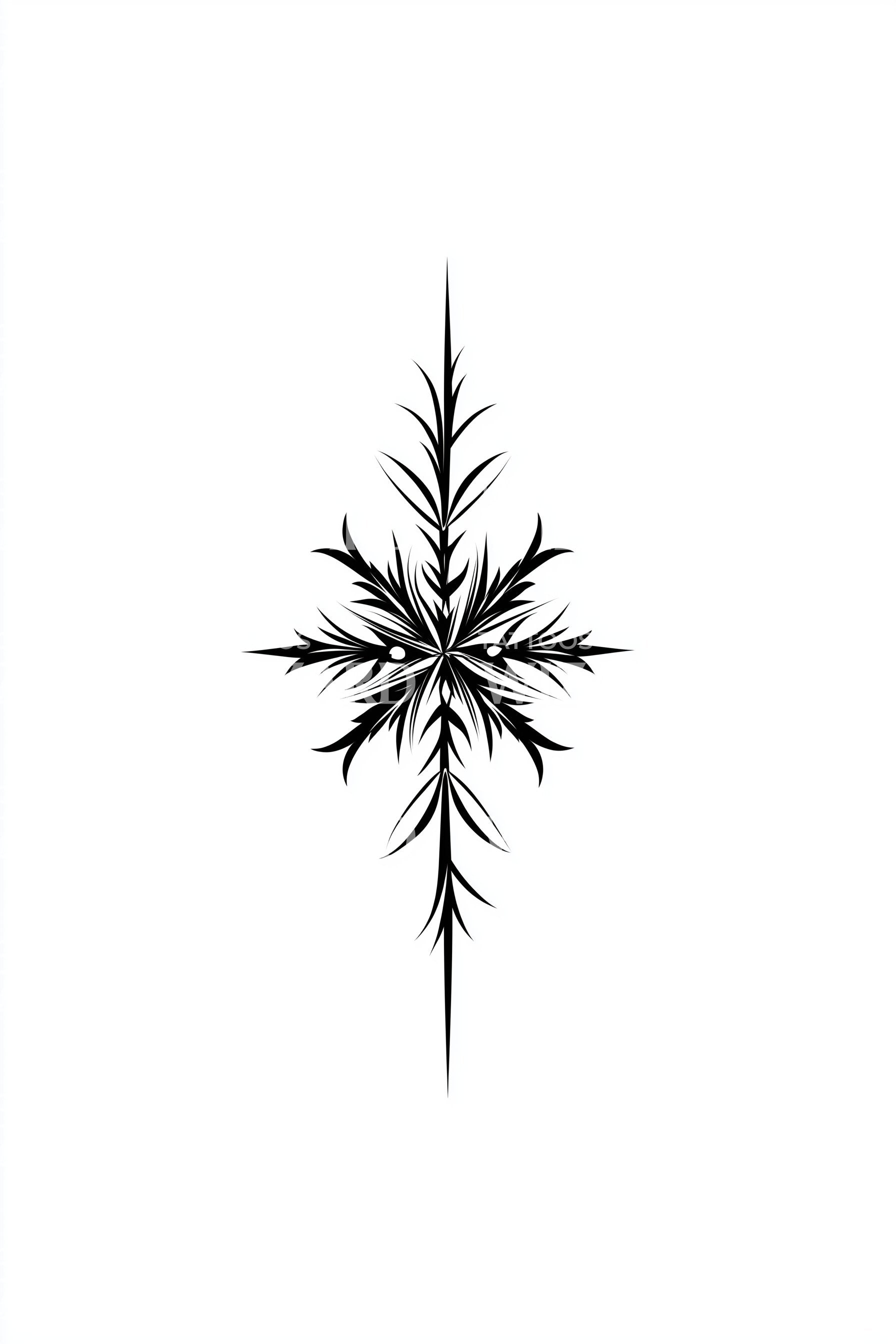 Thorned Vertical Star Tattoo Design – Tattoos Wizard Designs