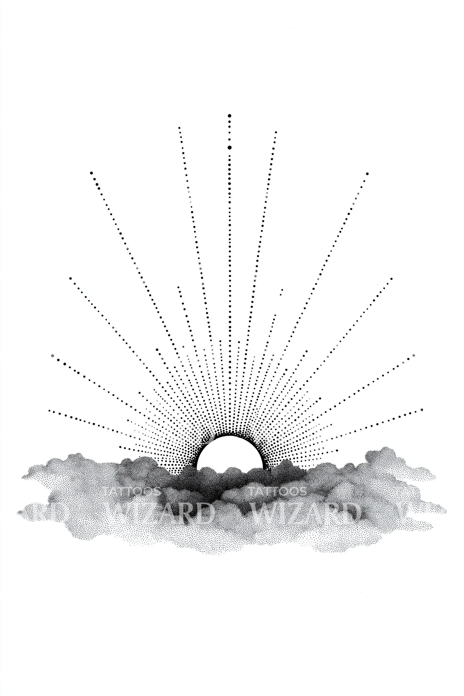 Tiny Sun over Clouds Tattoo Idea – Tattoos Wizard Designs