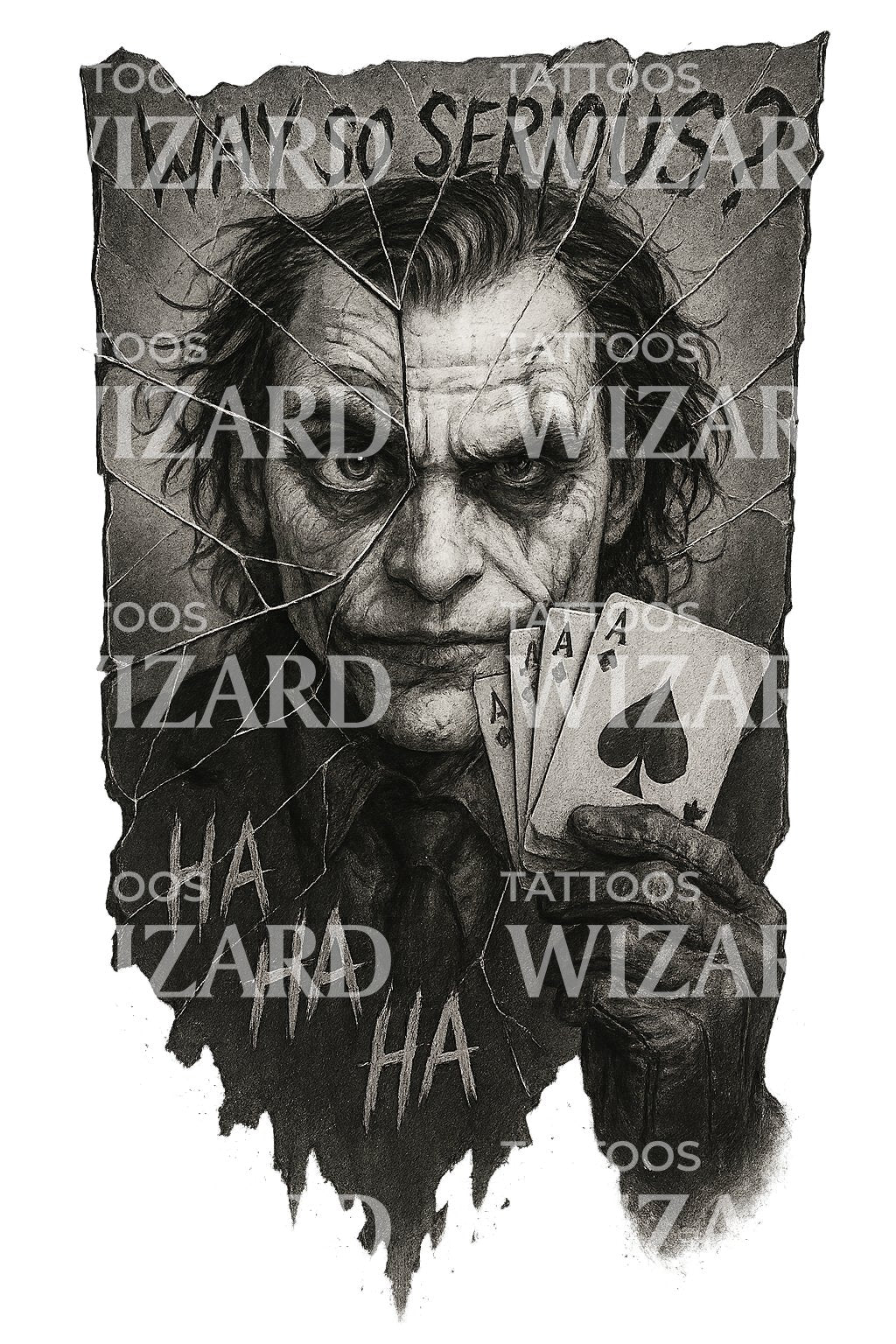 Torn Joker Laughter Tattoo Design – Tattoos Wizard Designs