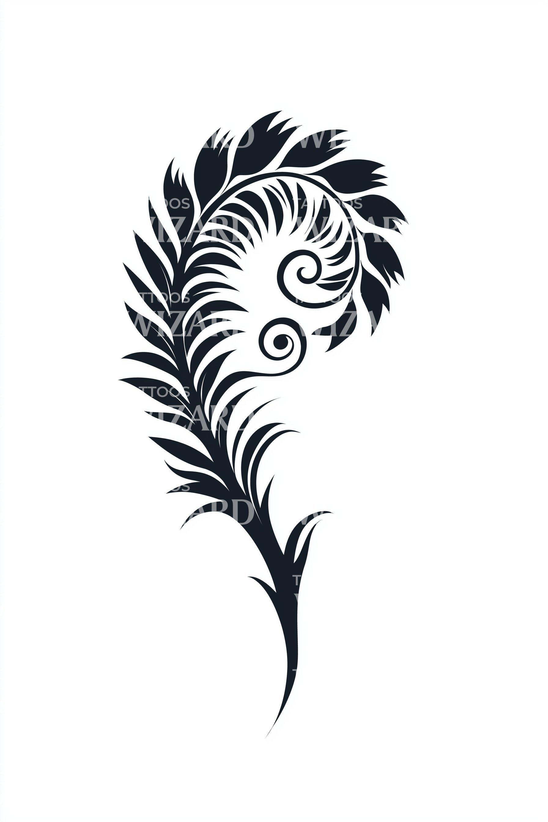 Tribal Fern Koru Tattoo Design – Tattoos Wizard Designs
