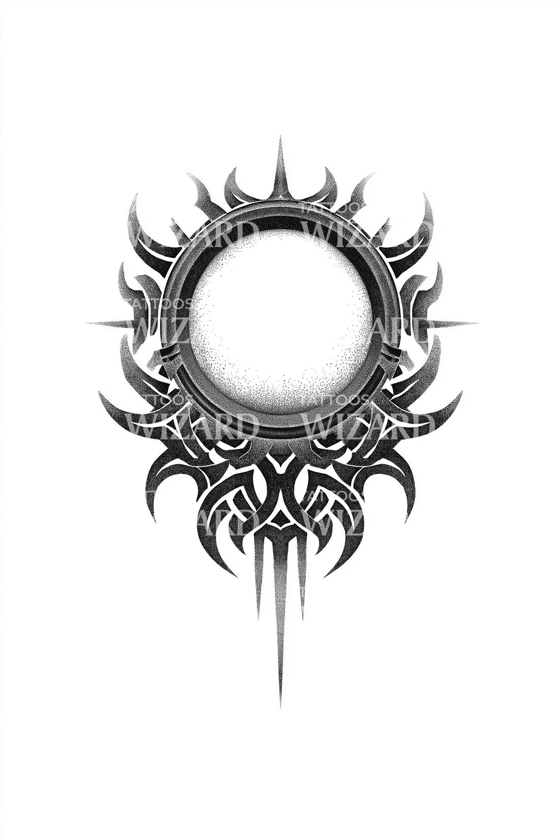Tribal Solar Halo Tattoo Design – Tattoos Wizard Designs