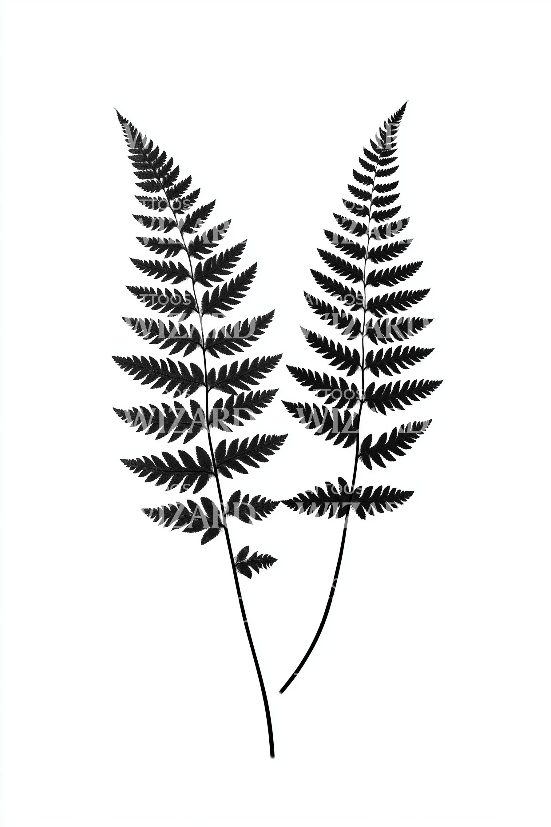 Trio Fern Fronds Tattoo Idea – Tattoos Wizard Designs
