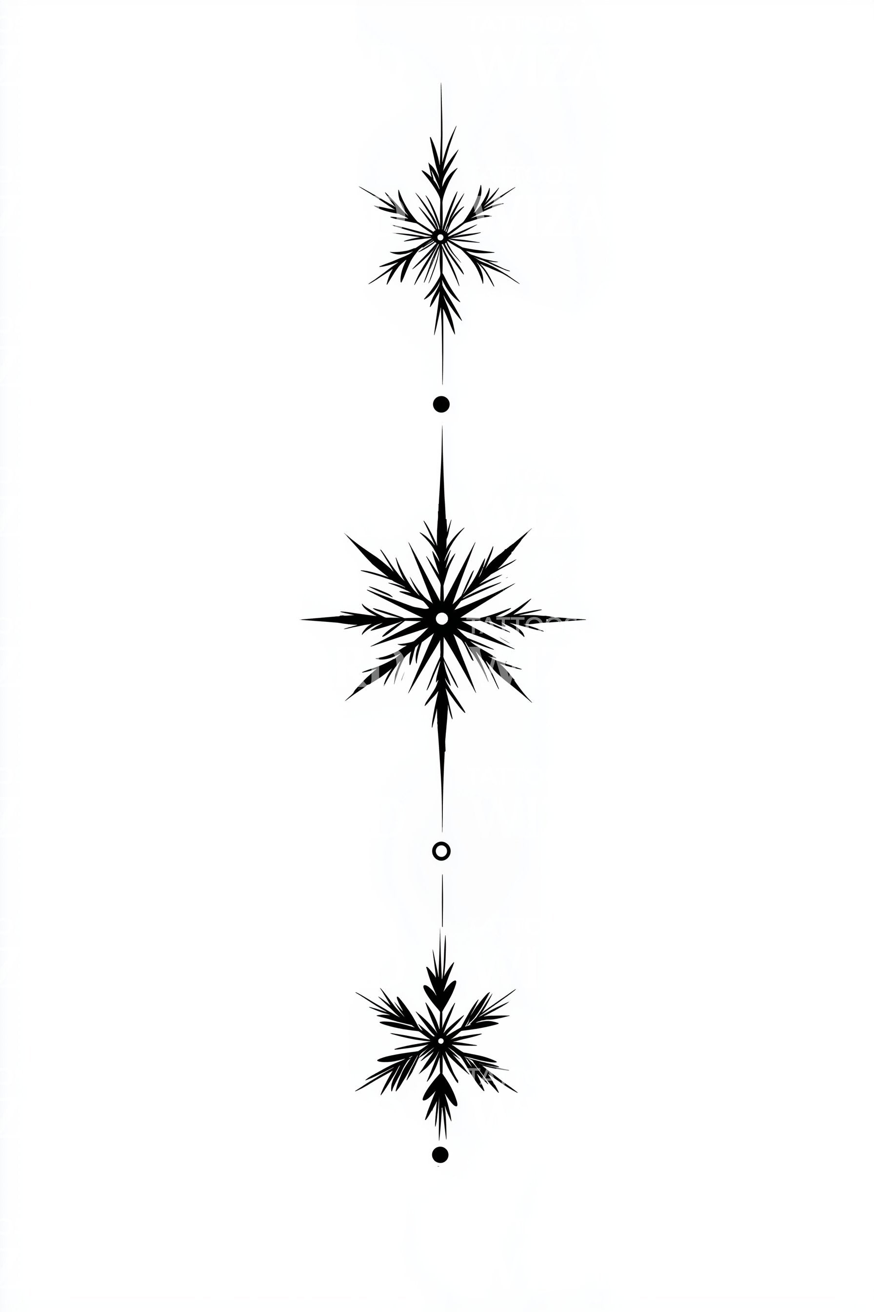 Vertical Celestial Stars Tattoo Design – Tattoos Wizard Designs