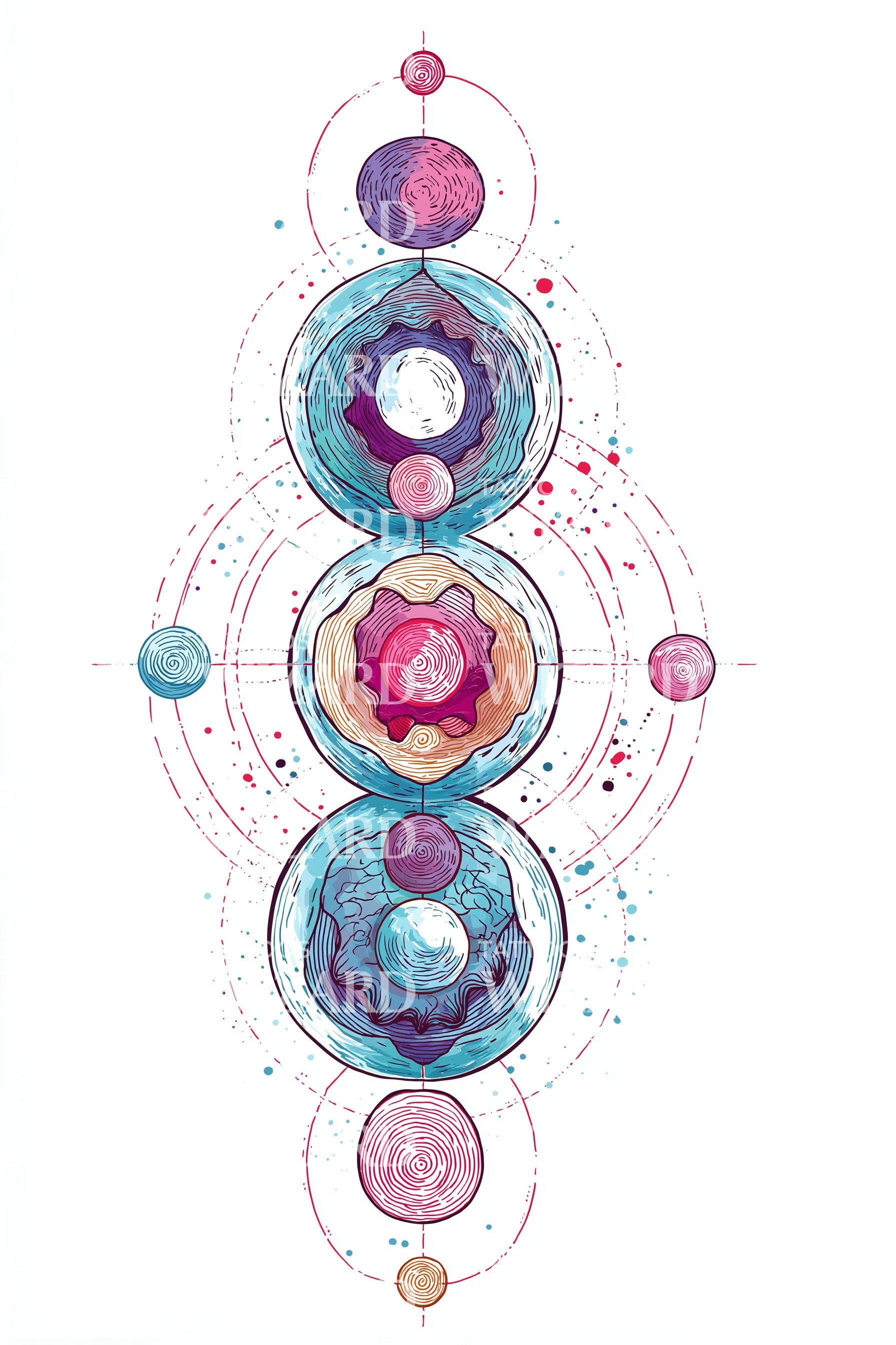 Vertical Cell Totem Tattoo Design – Tattoos Wizard Designs