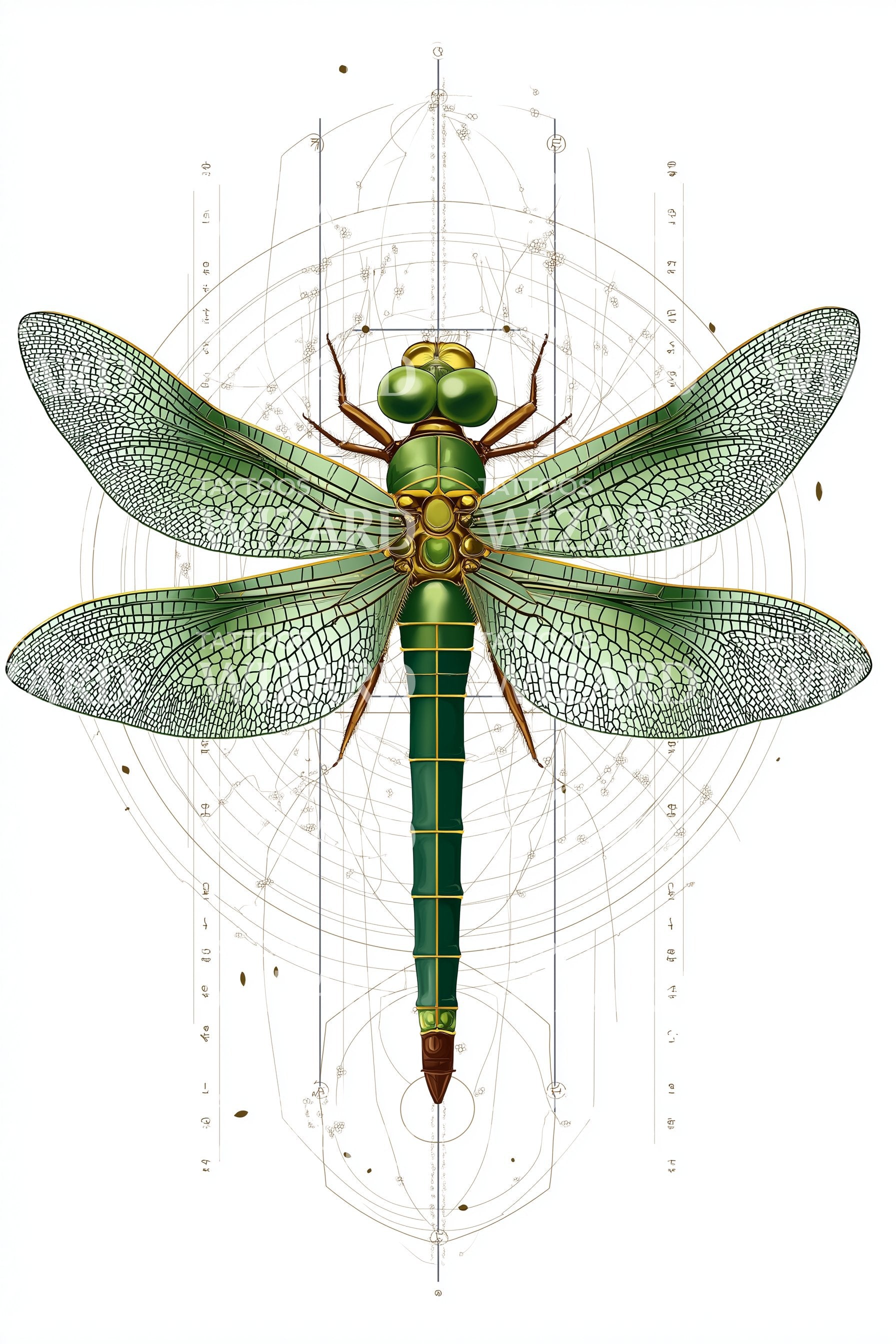 Vertical Dragonfly Totem Tattoo Idea – Tattoos Wizard Designs