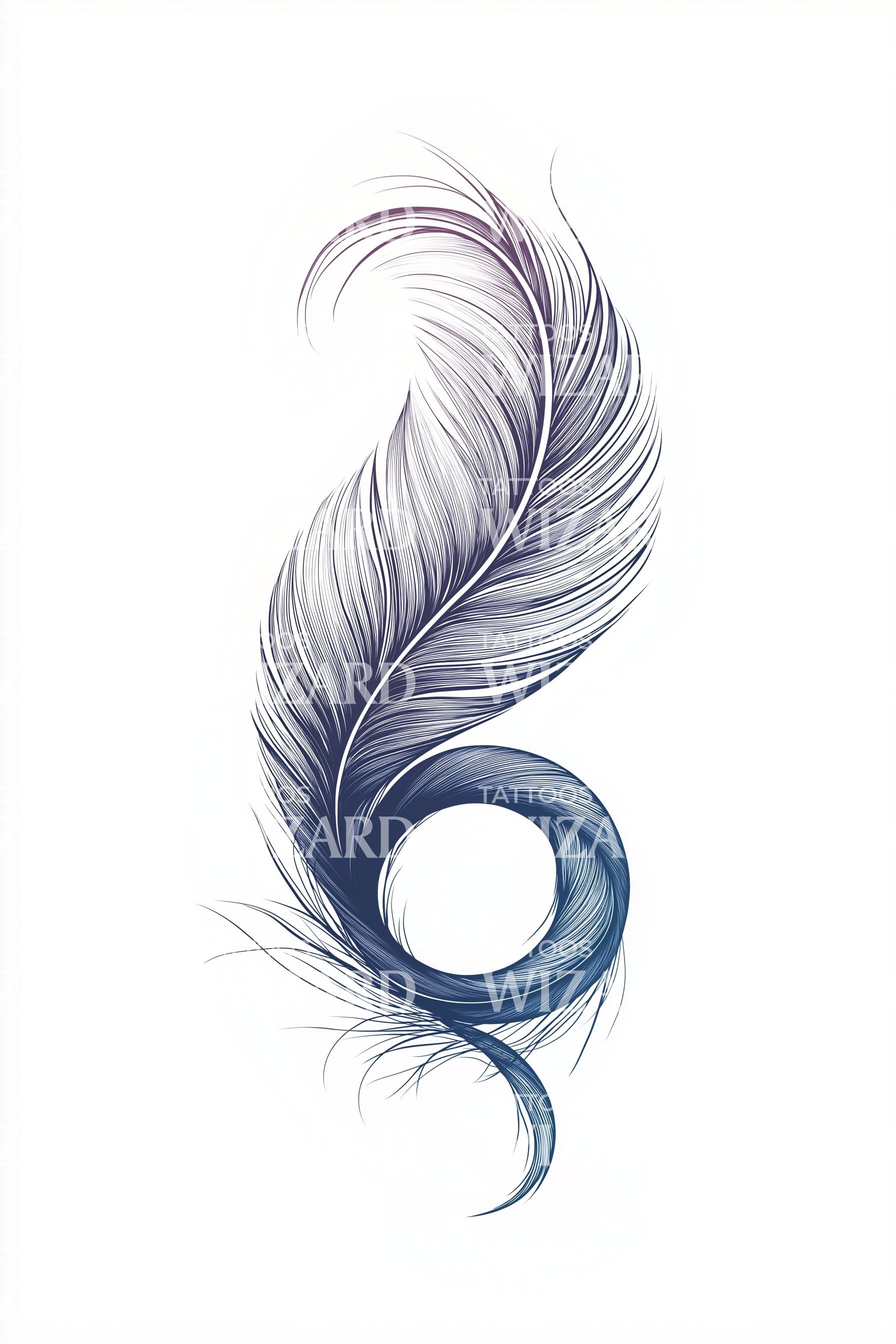 Violet Feather Spiral Tattoo Design – Tattoos Wizard Designs