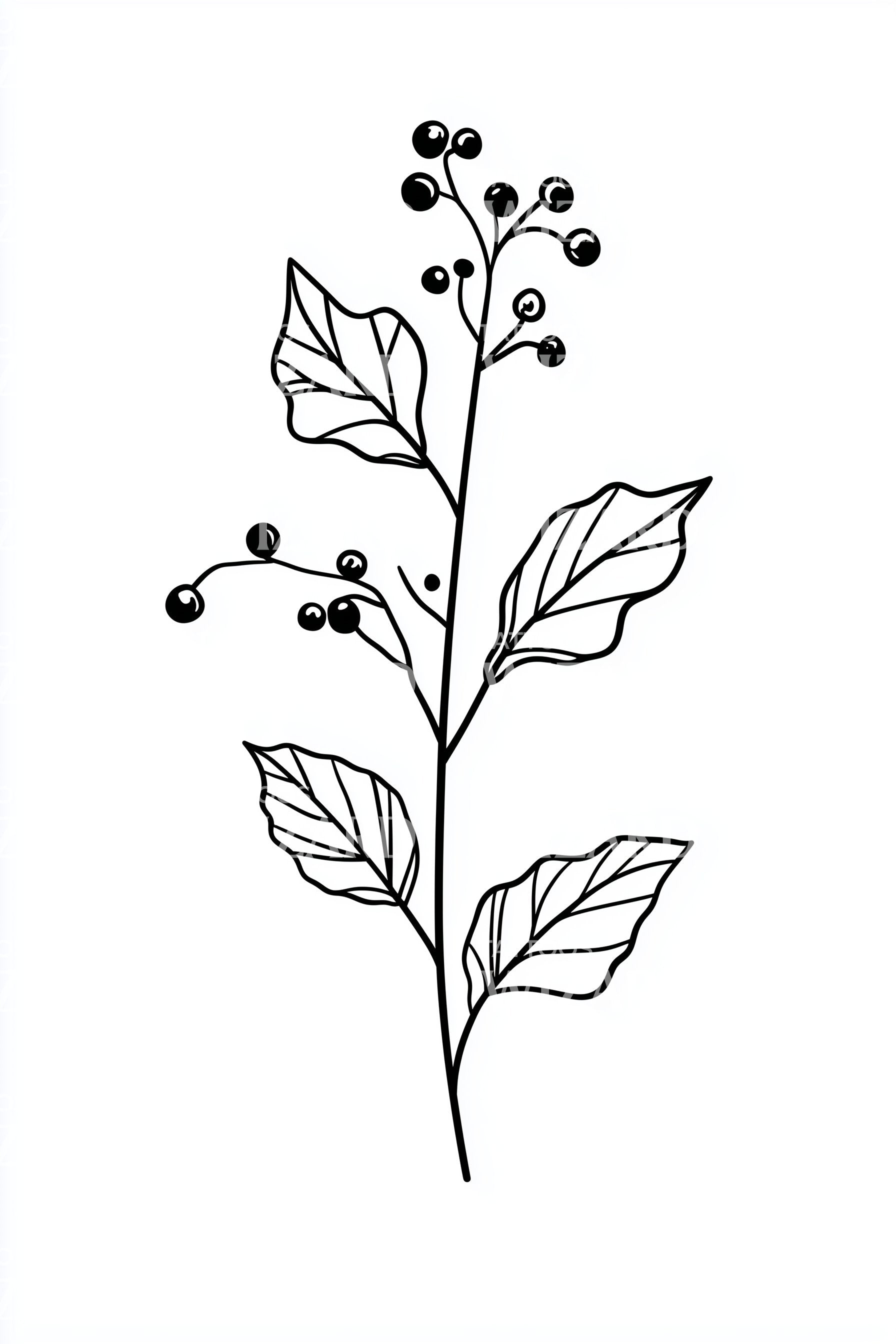Winter Botanical Sprig Tattoo Idea – Tattoos Wizard Designs